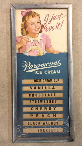 Vintage Paramount Ice Cream Menu Board - Nov 19, 2022 | Heritage ...