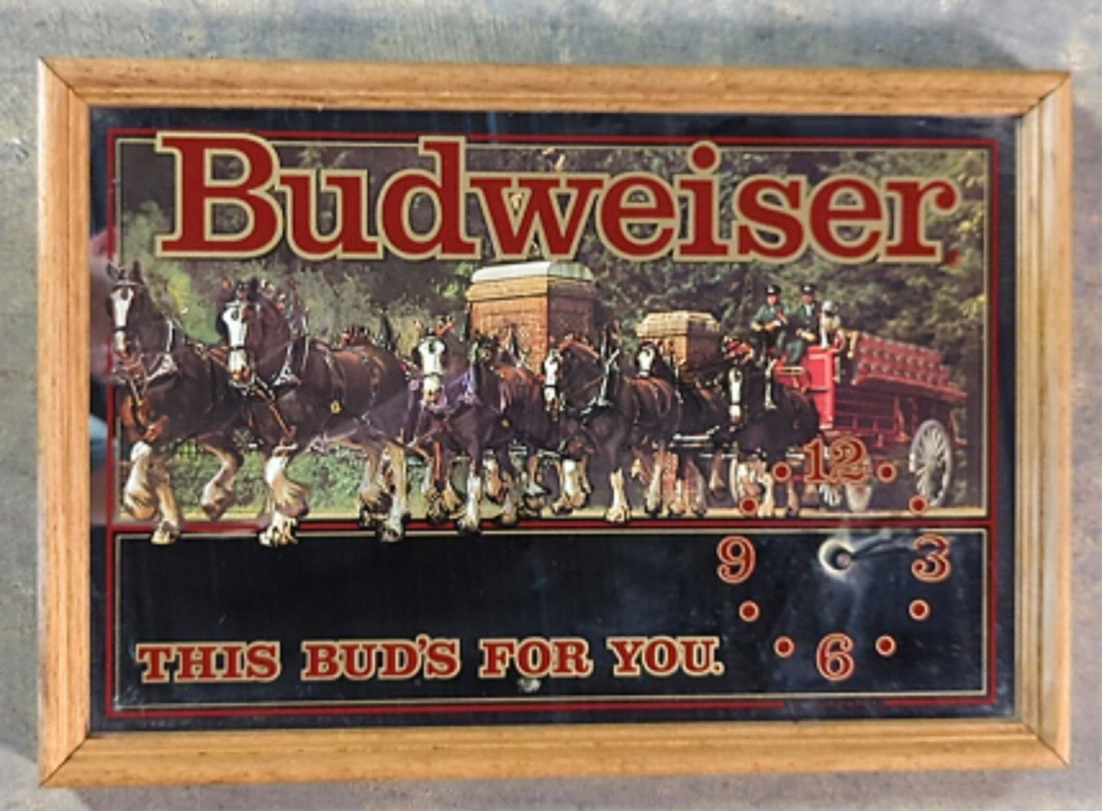 Vintage Budweiser Mirror Clock