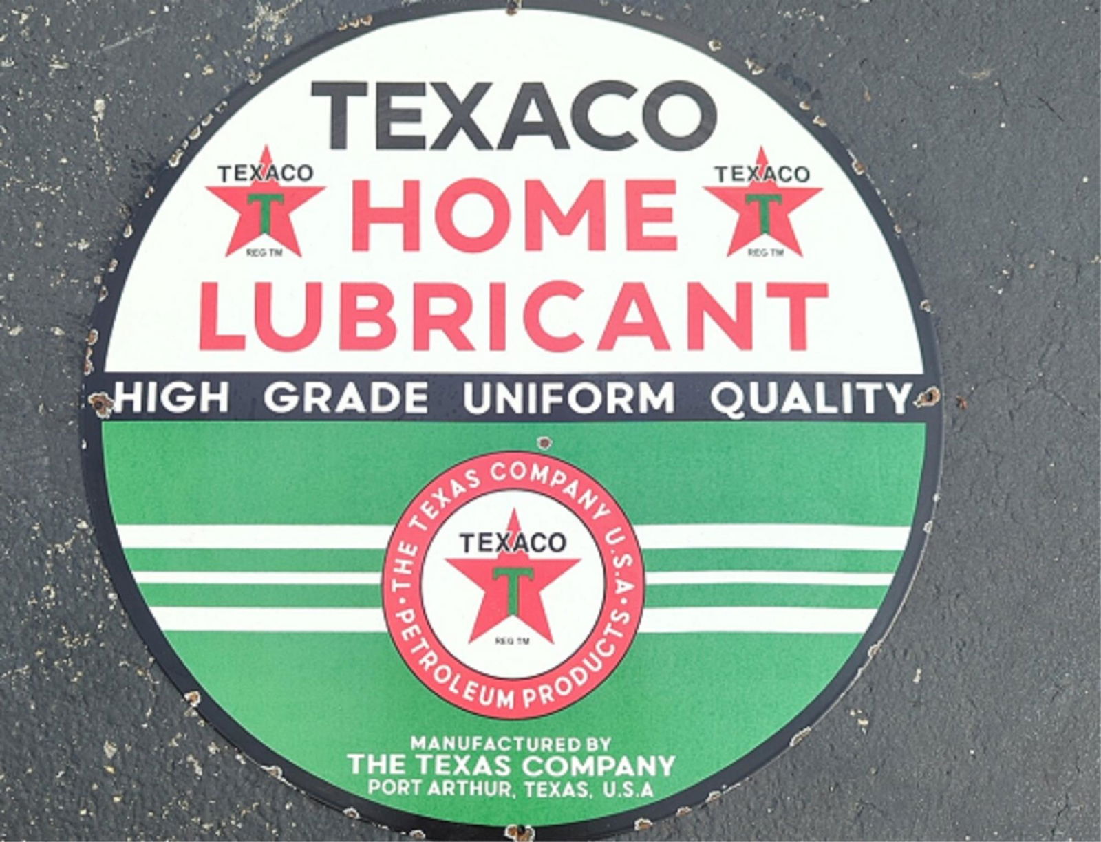 30" Porcelain Texaco Single Sided Sign