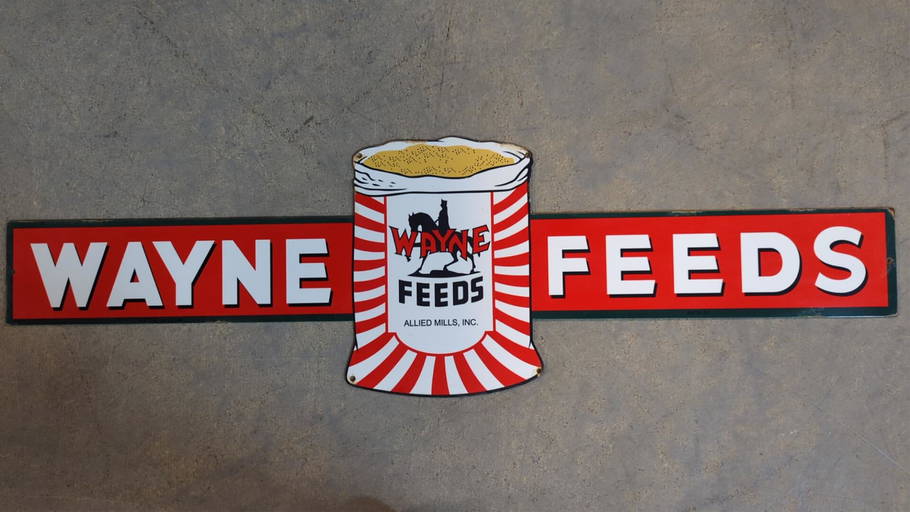 Wayne Feeds, Allied Mills Porcelain Sign