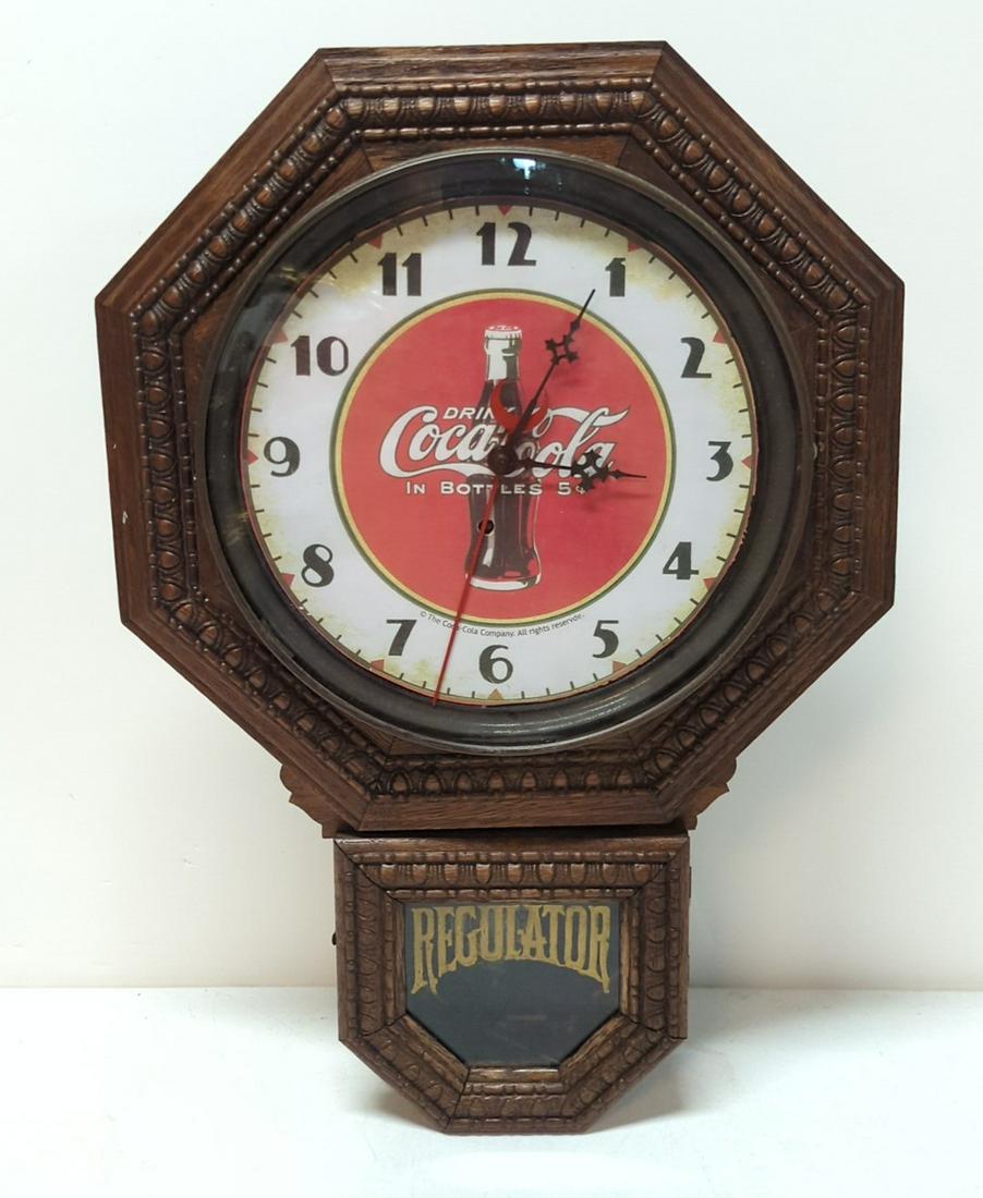 Oak Regulator Coca Cola Clock Auction