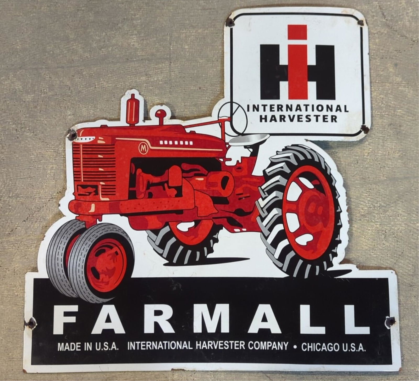 Porcelain International Harvester Farmall Tractor Sign Auction