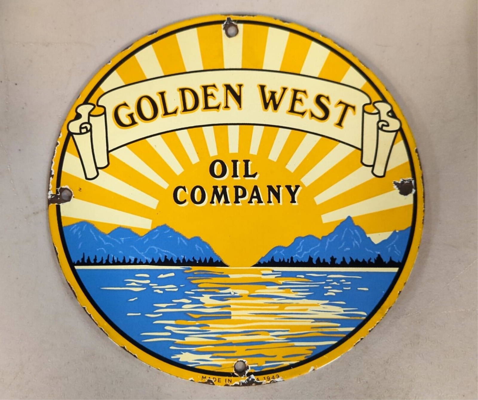Porcelain Goldenwest Oil Company Sign Auction