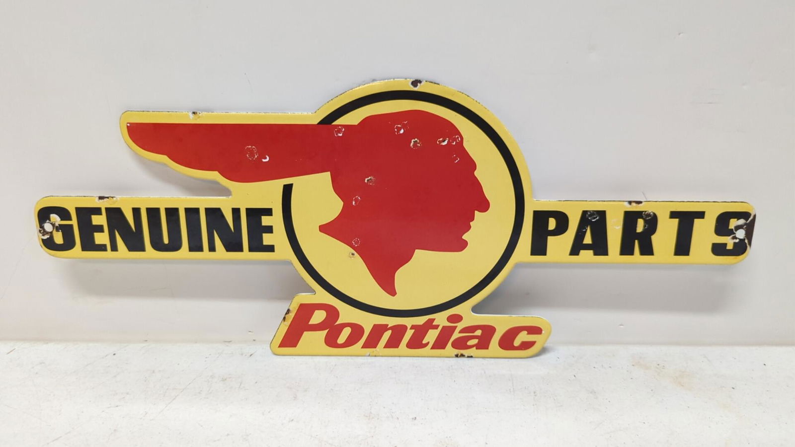 Pontiac Genuine Parts Sign Porcelain Auction