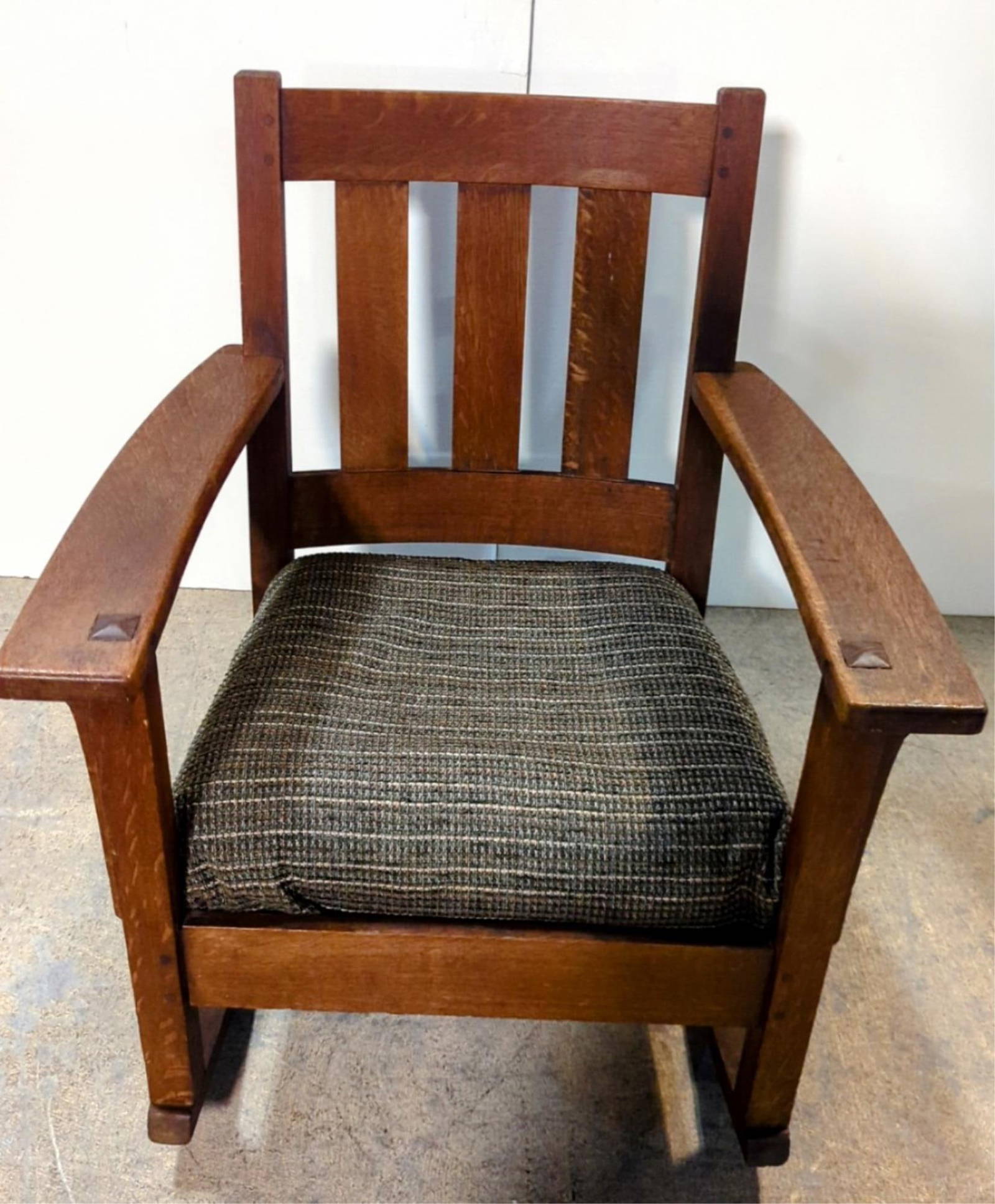 Antique Limbert Mission Oak Arts & Crafts Rocker Auction