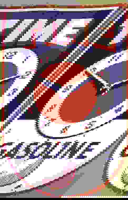 Porcelain Time Gasoline Double Sided Sisgn Auction