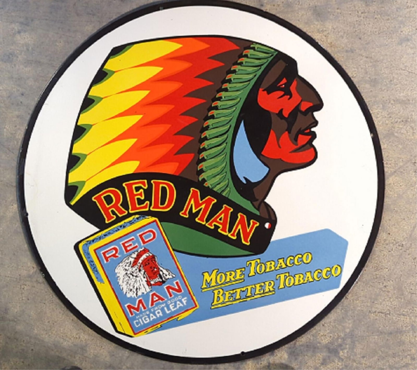 Porcelain Red Man Tobacco Sign Auction