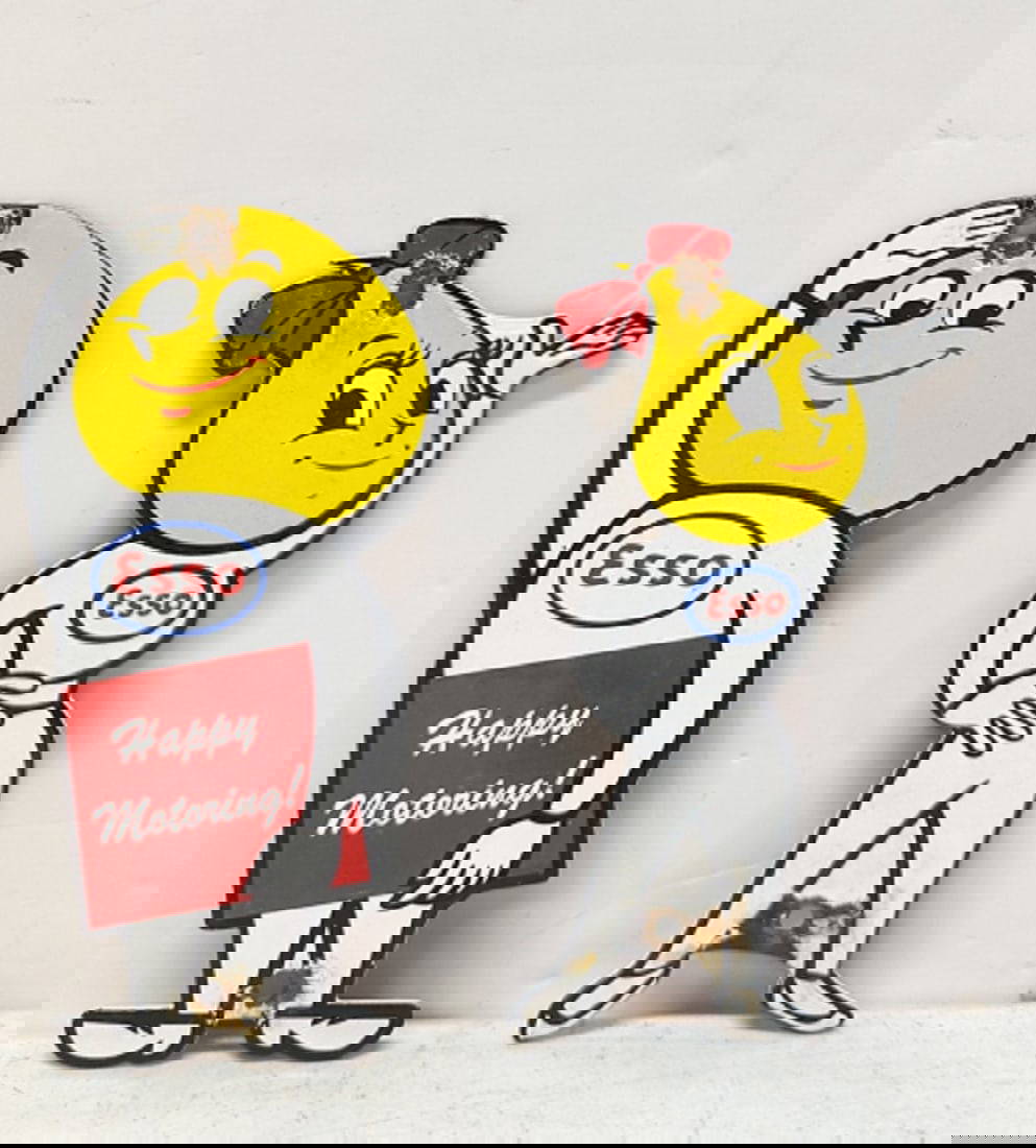 Porcelain Esso Mr. & Mrs. Drip Signs Auction