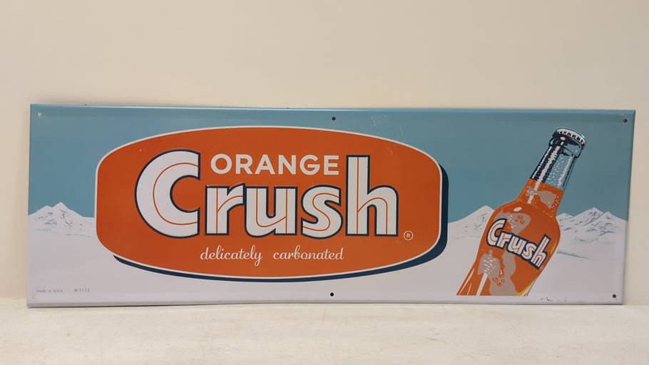 Embossed Orange Crush Metal Sign