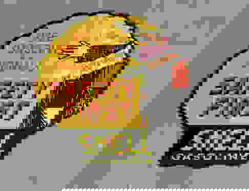 Porcelain Shell Safety First Double Sided Sign Auction