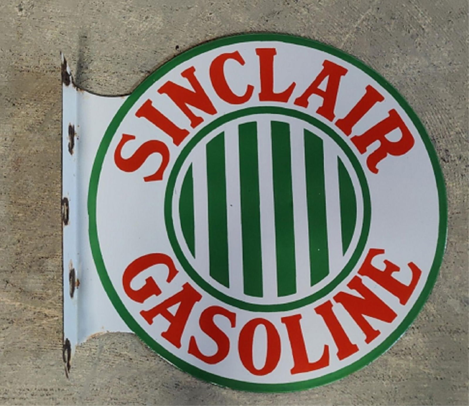 Porcelain Sinclair Gasoline Flange Sign Auction