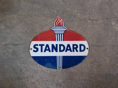 Porcelain Oval Standard Oil Torch Sign