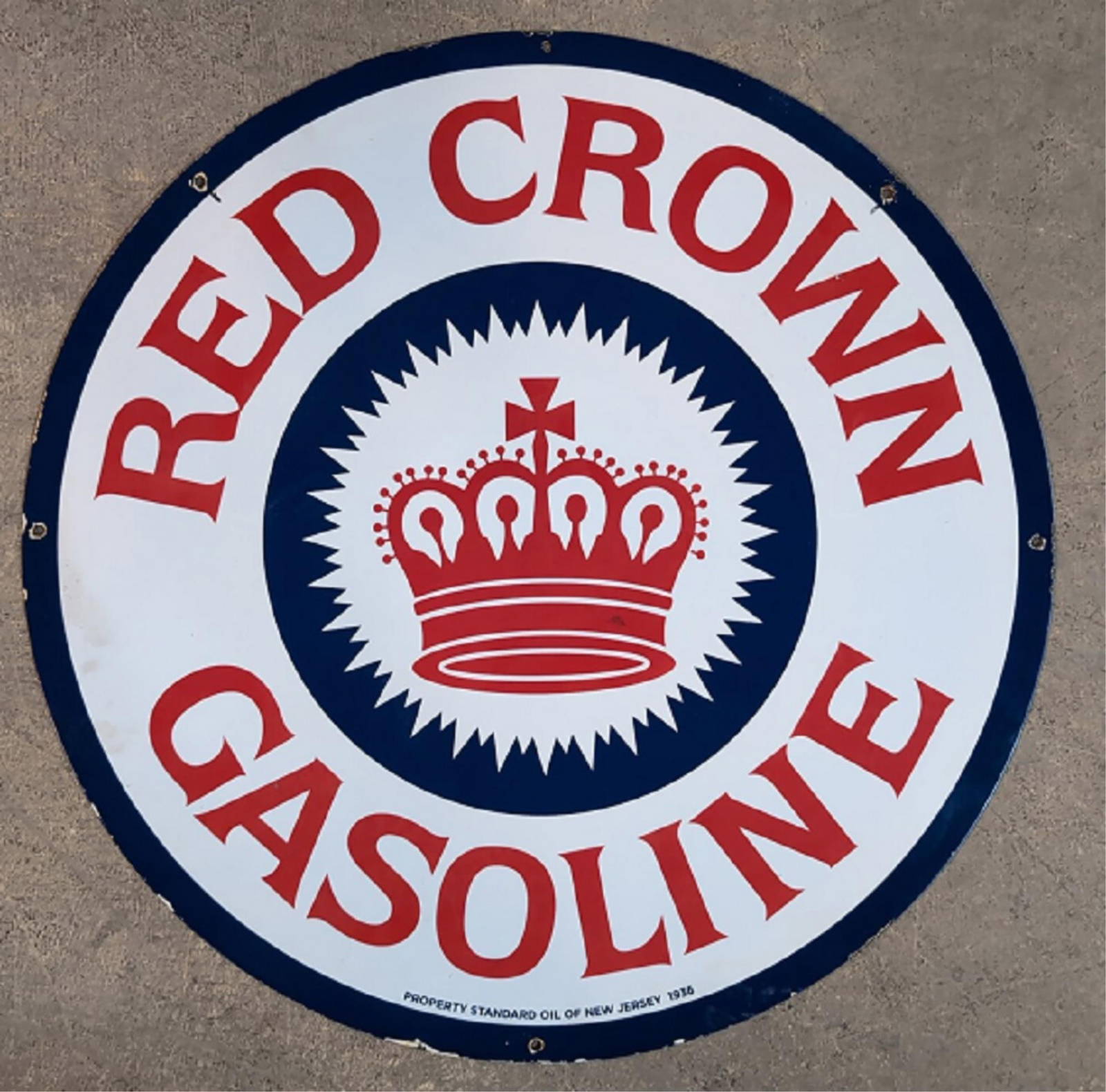 Porcelain Red Crown Gasoline Sign Auction