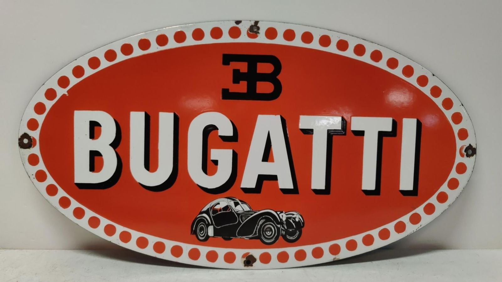 Bugatti Porcelain Single Sided Sign Auction