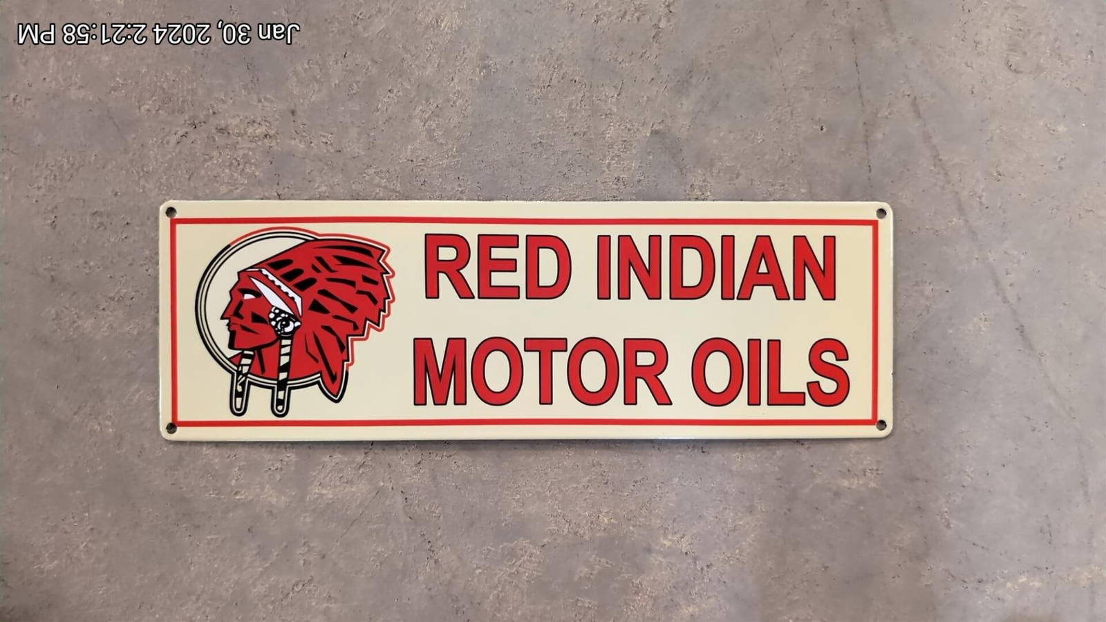 Porcelain Red Indian Motor Oil Sign Auction