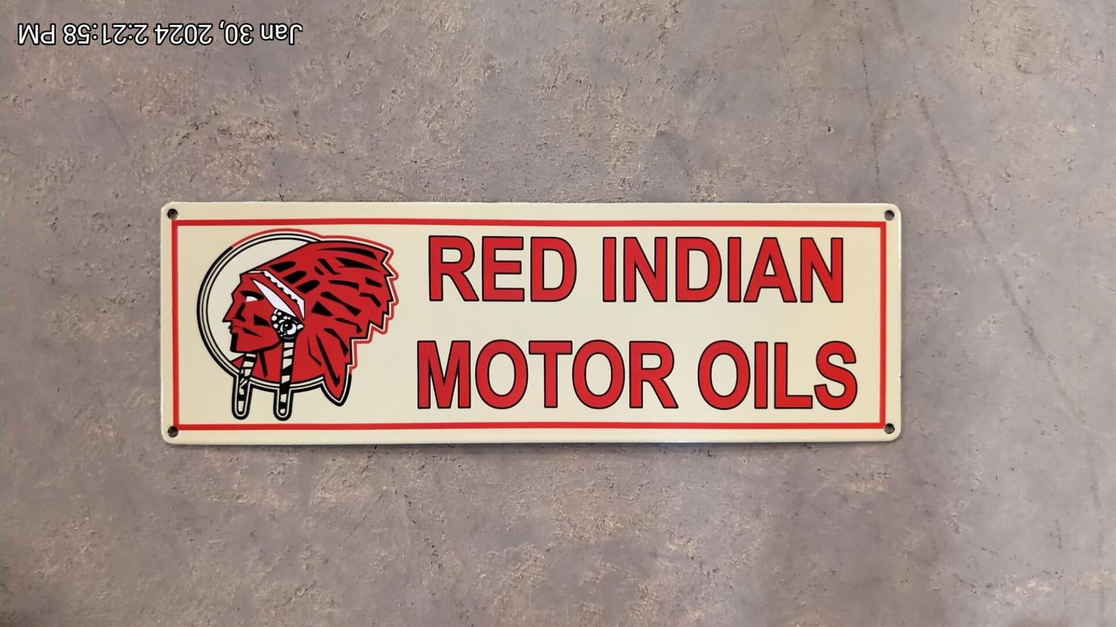 Porcelain Red Indian Motor Oil Sign Auction
