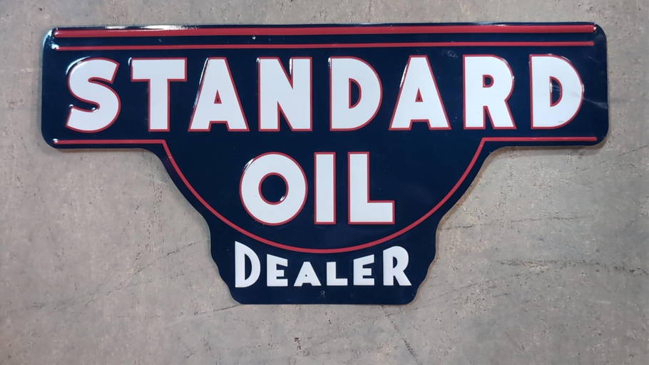 Embossed Metal Standard Oil Sign