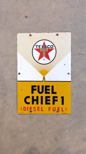 Porcelain Texaco Fuel Chief Diesel Pump Sign