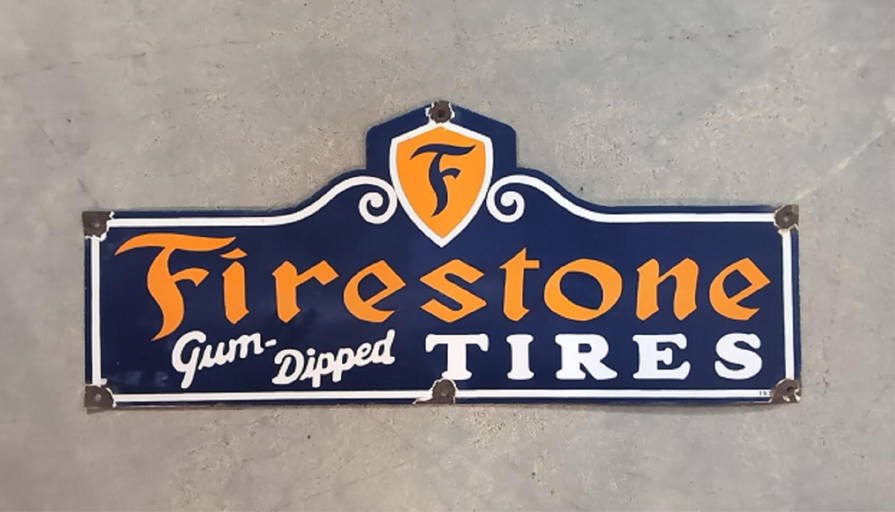 Porcelain Firestone Gum Dipped Tire Sign