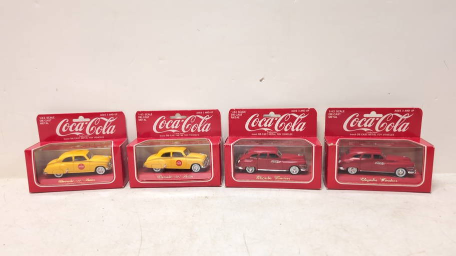 (4) Coca Cola Die Cast Cars