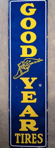 60" Vertical Porcelain Goodyear Tires Sign