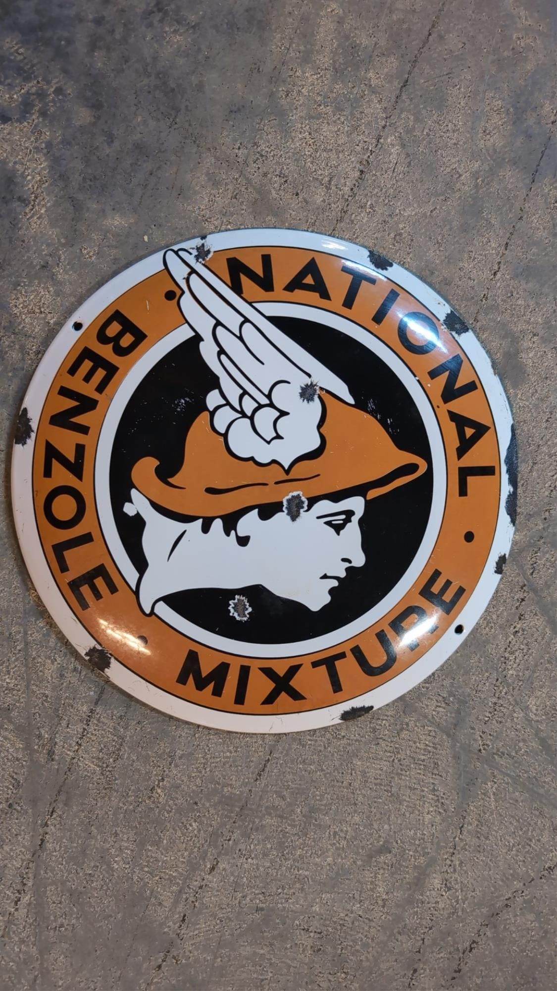 Porcelain National Benzole Mixture Sign Auction