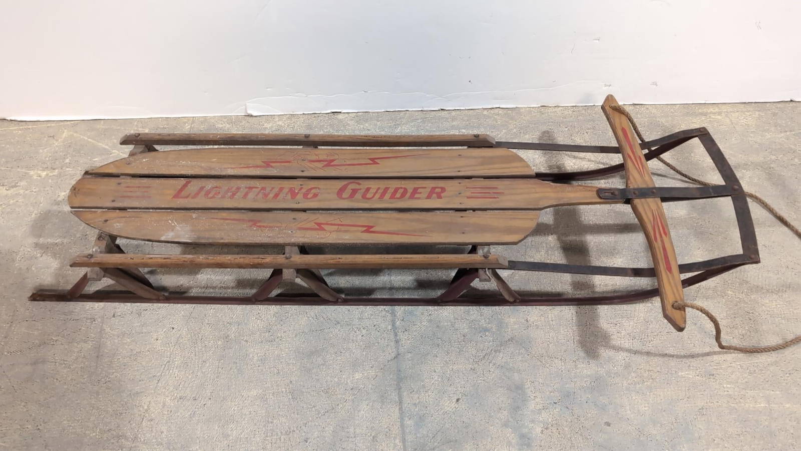 Vintage Lightning Guider Snow Sled Auction