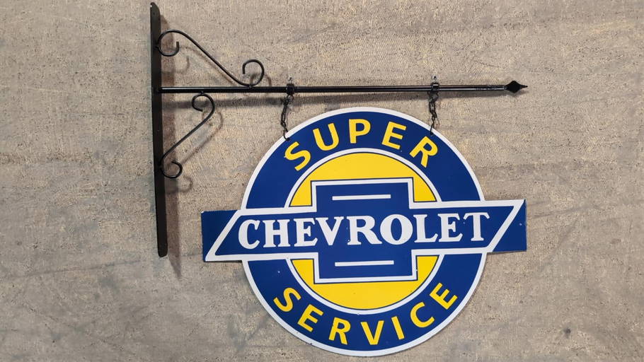 24" Porcelain Chevrolet Super Service Sign