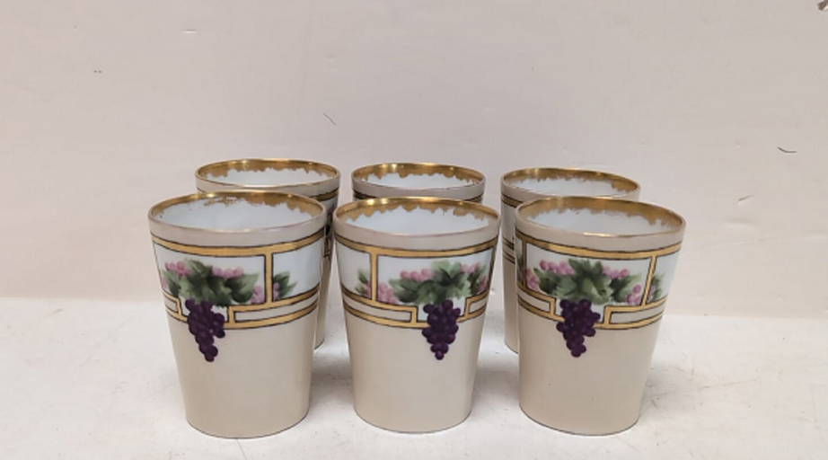 6 Limoges France Juice Glasses