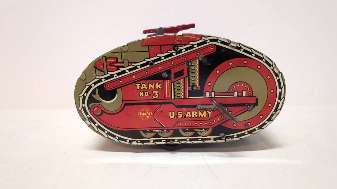 Vintage Marx Army Tank - Key Wind Auction
