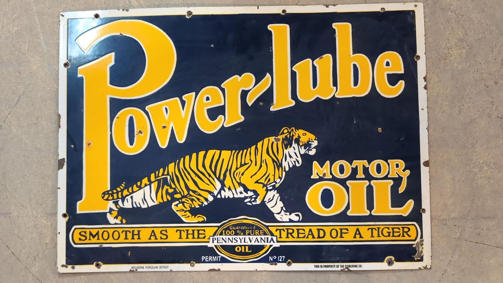 Porcelain Double Sided Powerlube Sign Auction