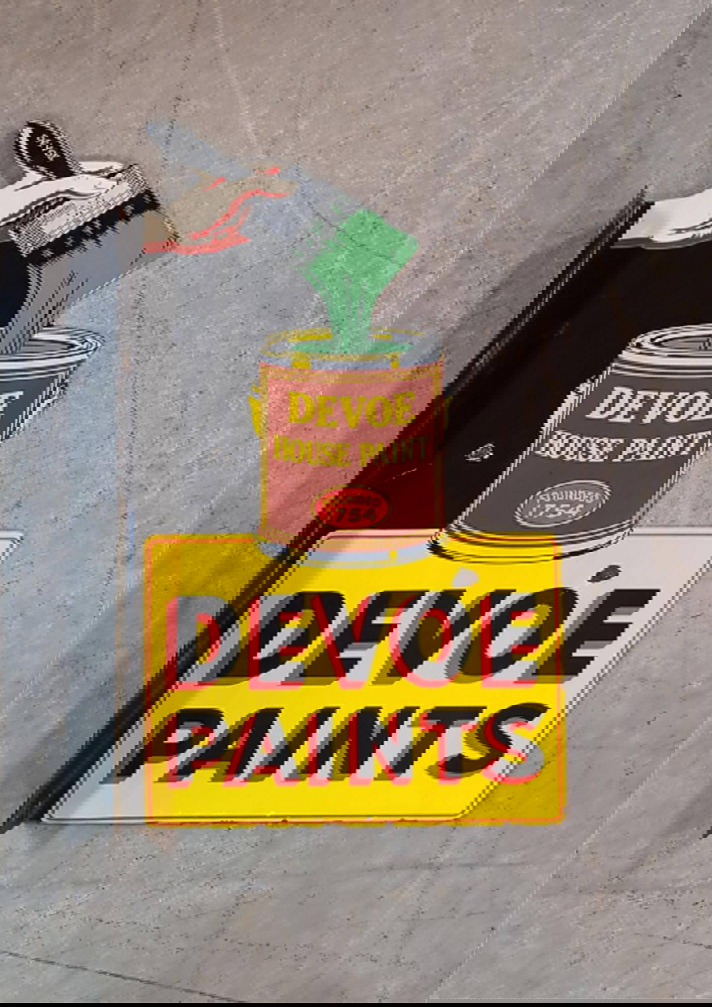 Porcelain Devoe Paints Flange Sign Auction