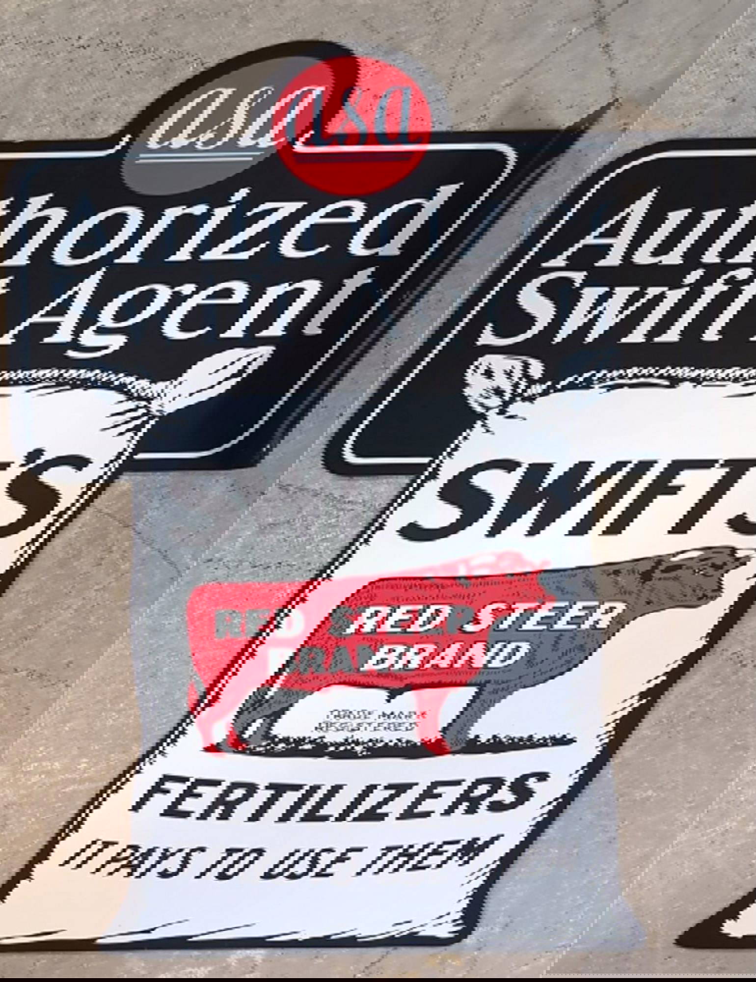 Swifts Fertilizer Metal Flange Sign Auction