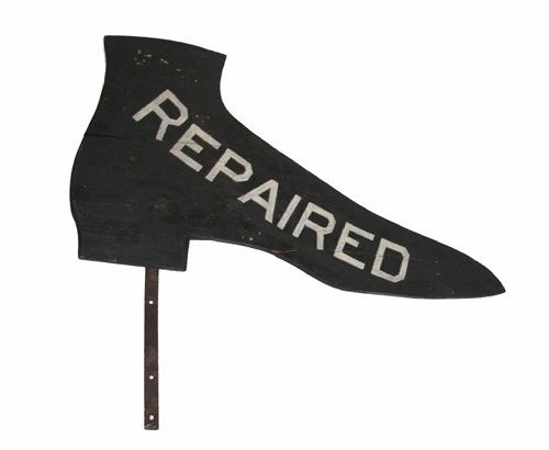 Antique Painted Shoe Repair Sign
