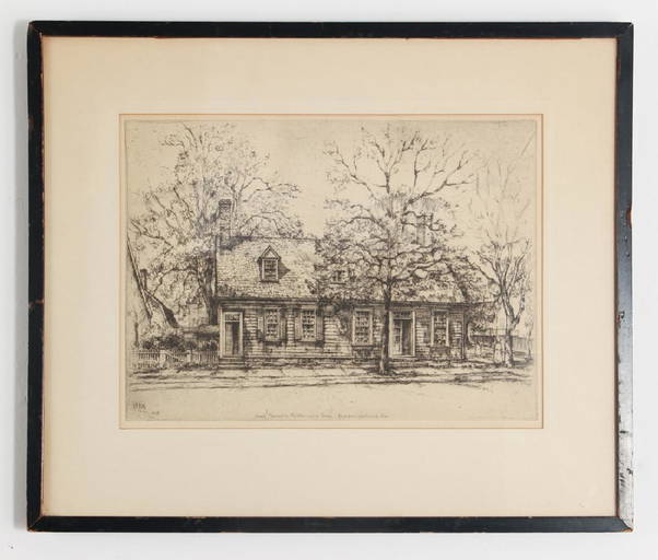 Ernest Roth 1928 Etching Hugh Mercer's Apothecary Shop