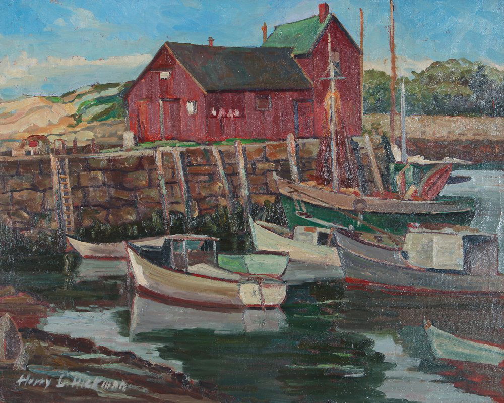 Harry Hickman painting Four Sisters, Rockport