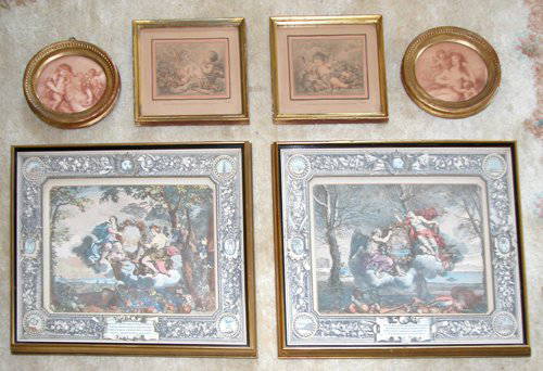 6 Engravings Depicting Cupid And Classical Scenes