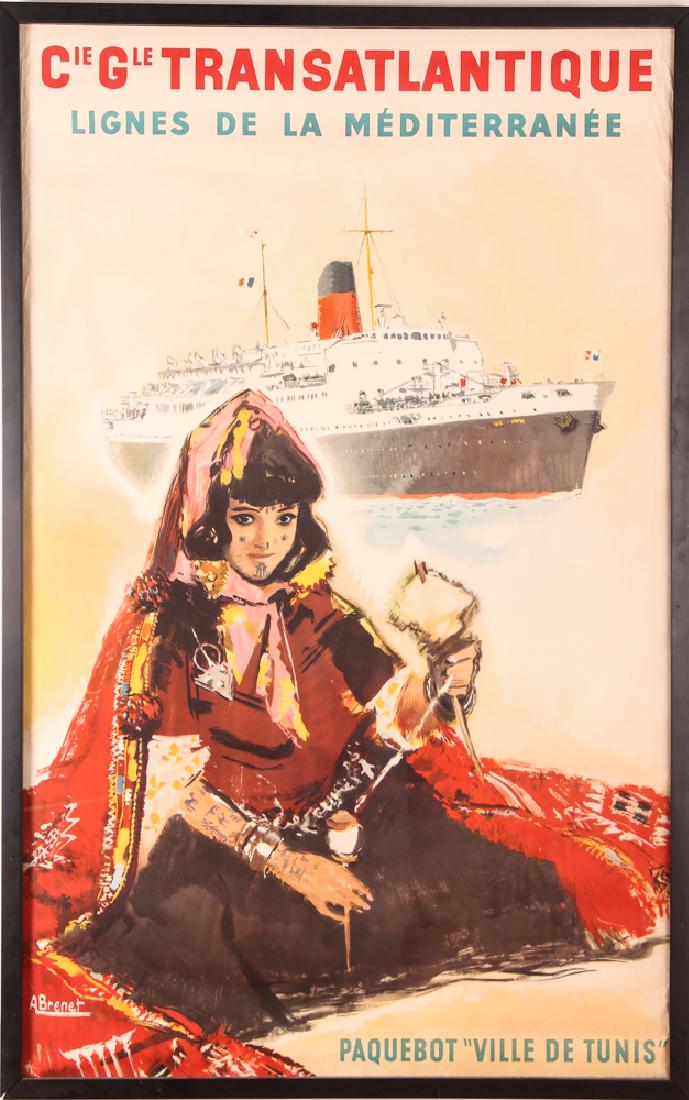 Two French Line Poster by Albert Brenet