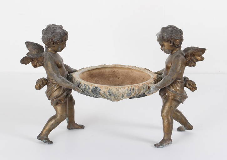 Neoclassical Spelter Angel Themed Planter