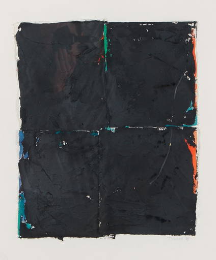 Jane Haskell Oil On Paper Black Window 1987