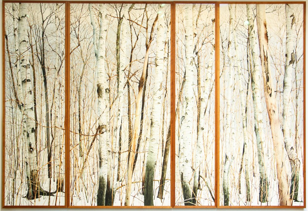 Charles Pitcher 4 panel watercolor polytch Momoyama