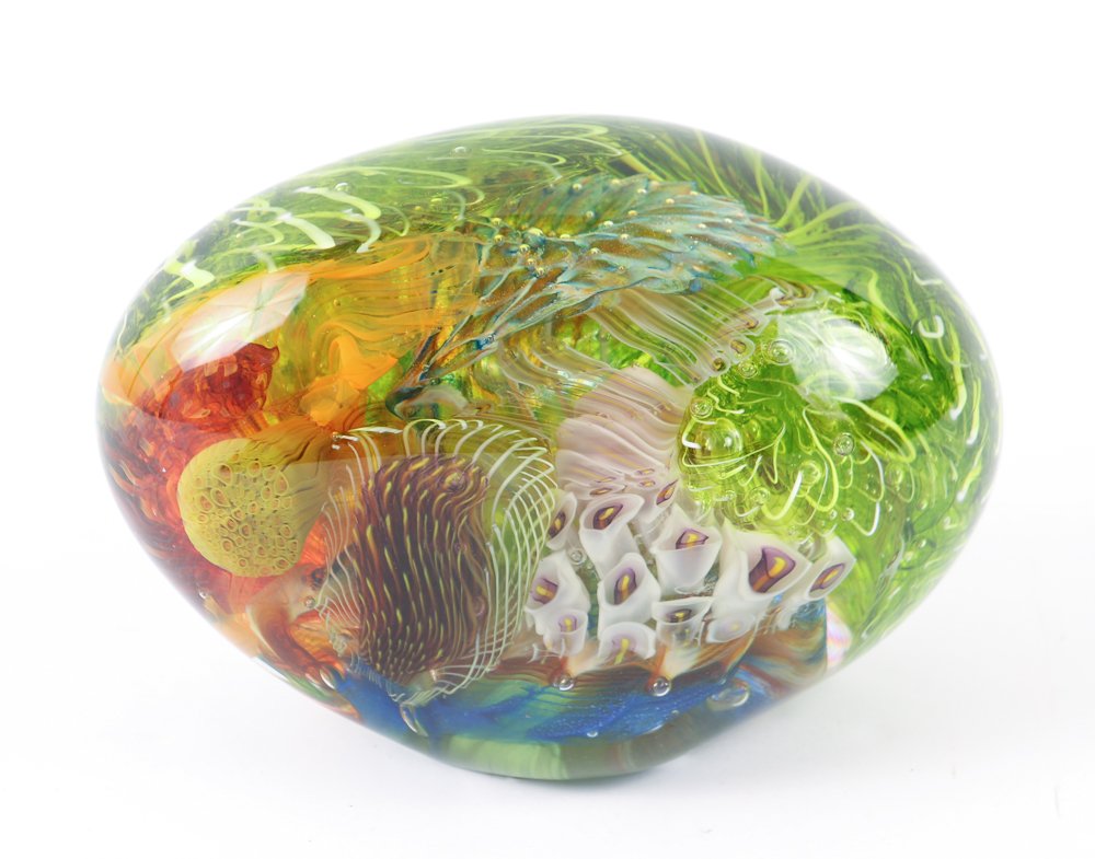 Eric Rubinstein Undersea Fantasy Glass Paperweight