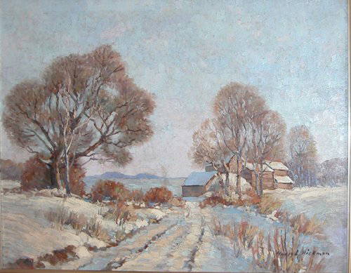 Harry Hickman Snow Scene oil ptg - Mar 17, 2007 | Concept Art Gallery in PA