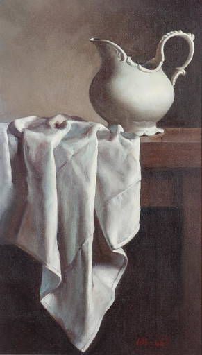 Helen Van Wyk Still Life With Pitcher & Table Cloth