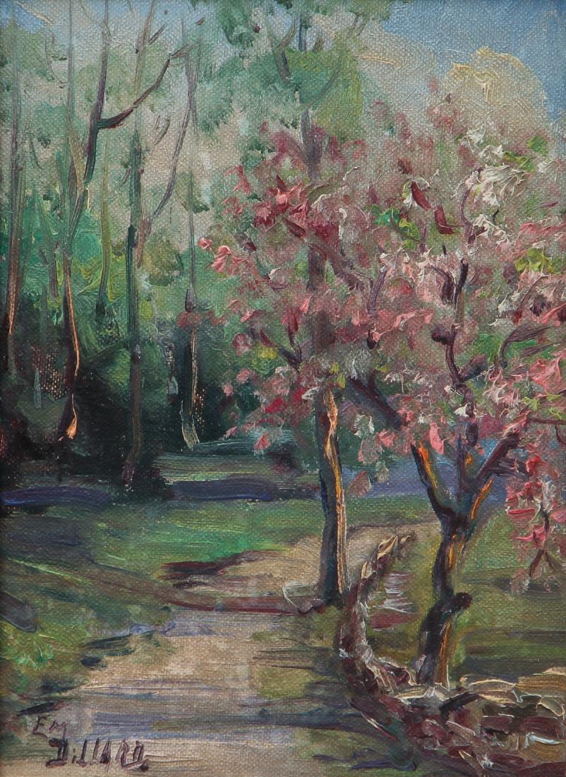 Emily Dillard ptg. Redbud Along a Path