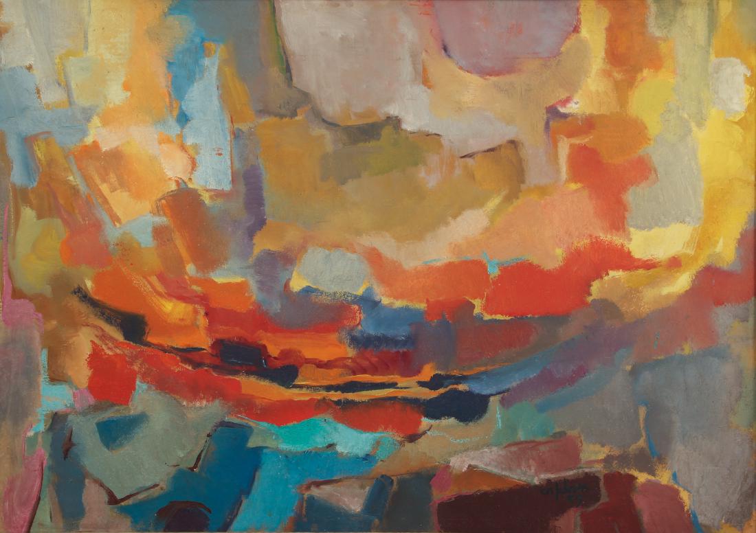 Jerry Caplan 1959 Organic Abstract painting