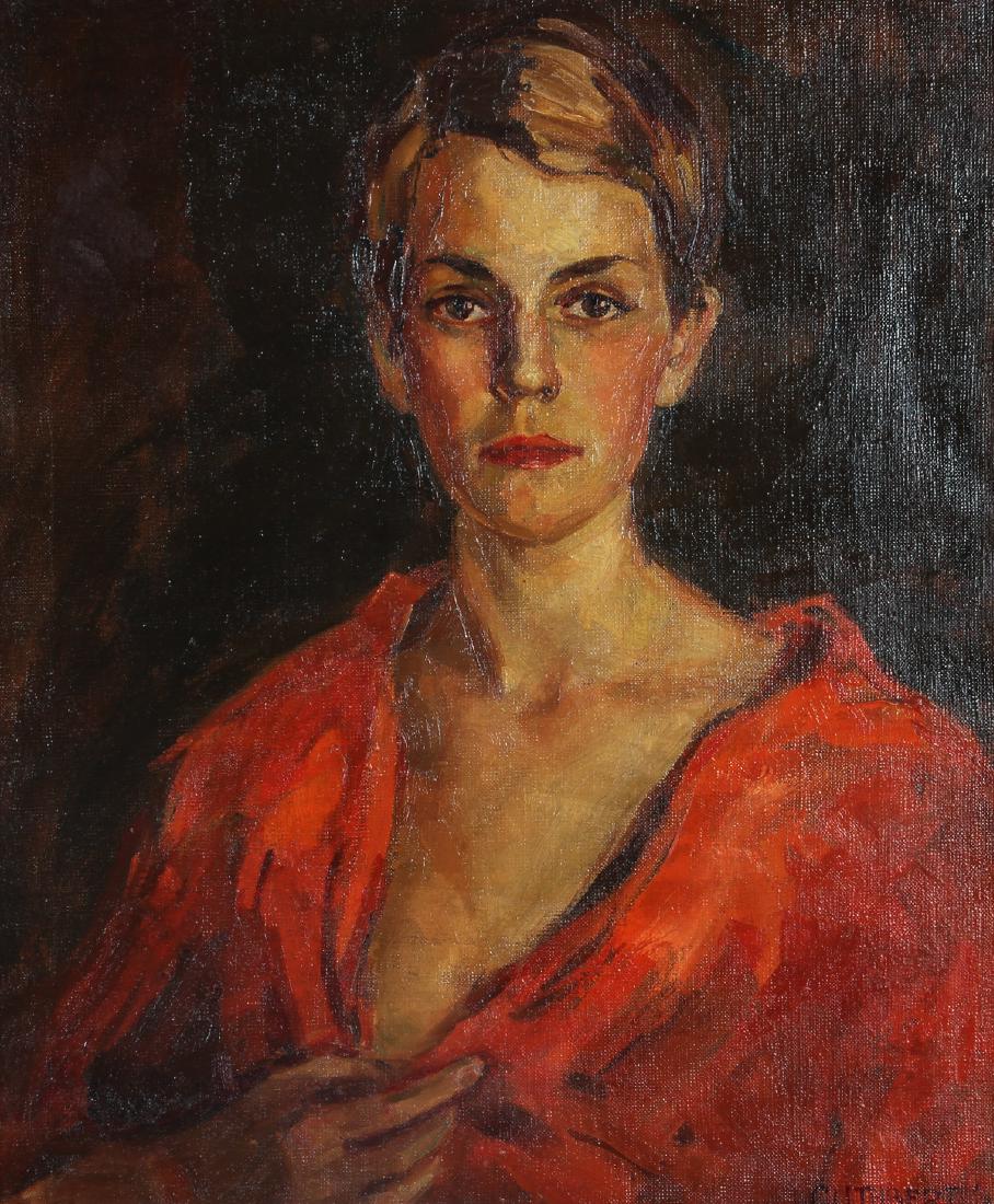 Virginia Cuthbert 1930 half length Self Portrait