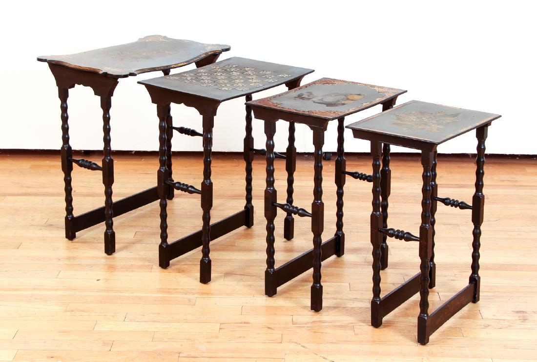 Four Nesting Papier Mache Tables