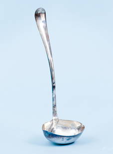 Large Silver Plate Ladle With European Hallmarks As