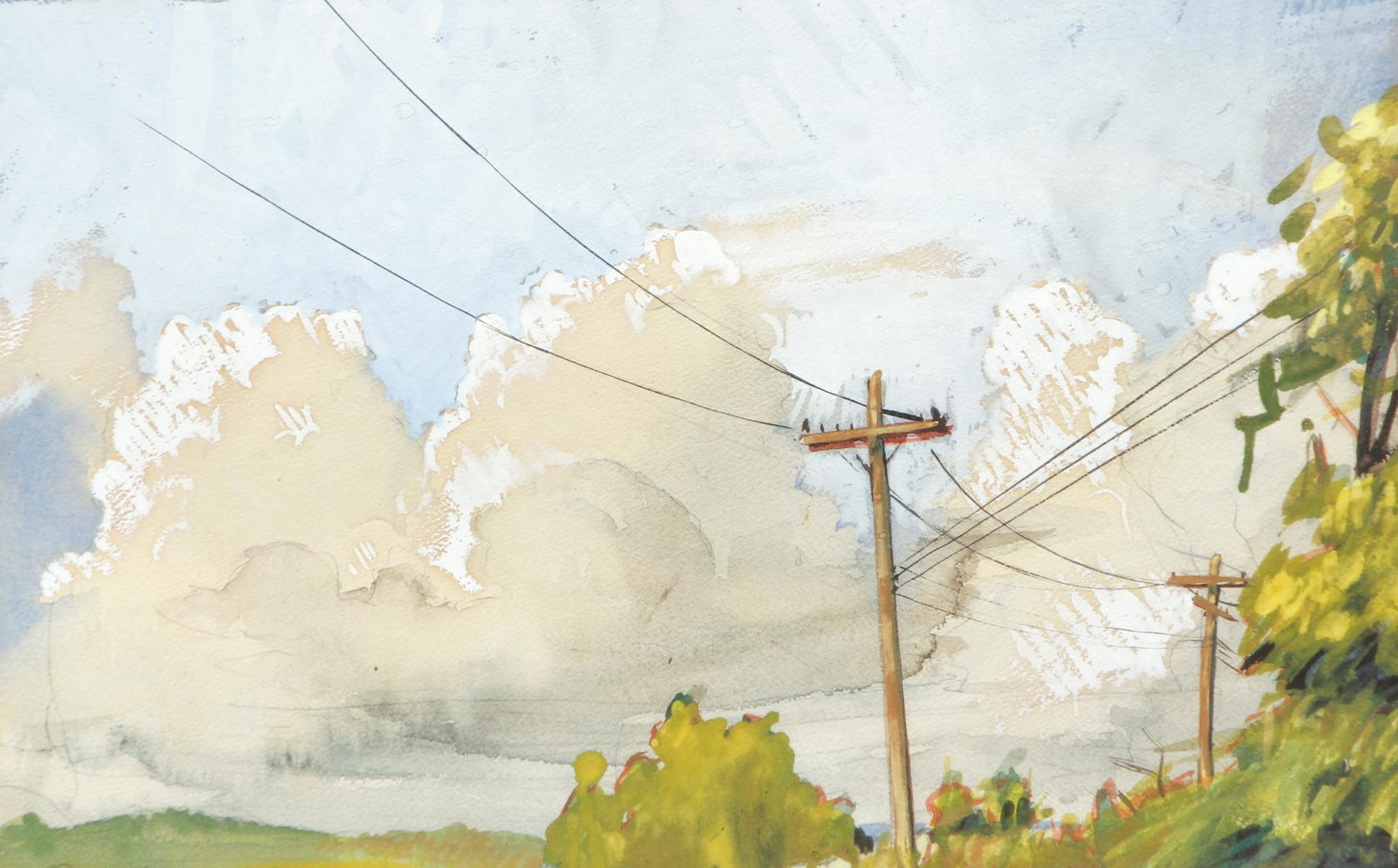 Attrib. Sam Sargent watercolor telephone and electric - Mar 27, 2020 ...
